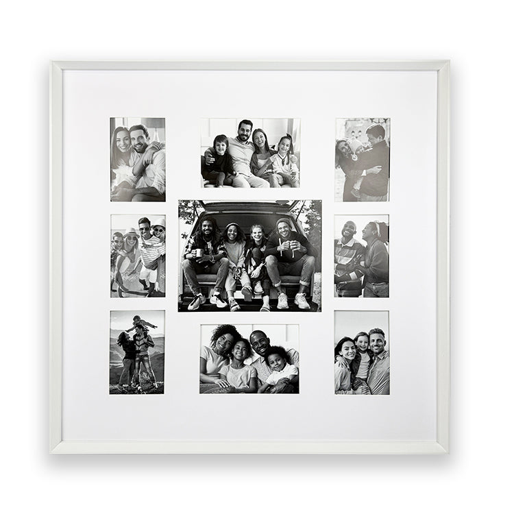 64x64cms White Collage Frame | 9 Apertures – Photo Frames & Art