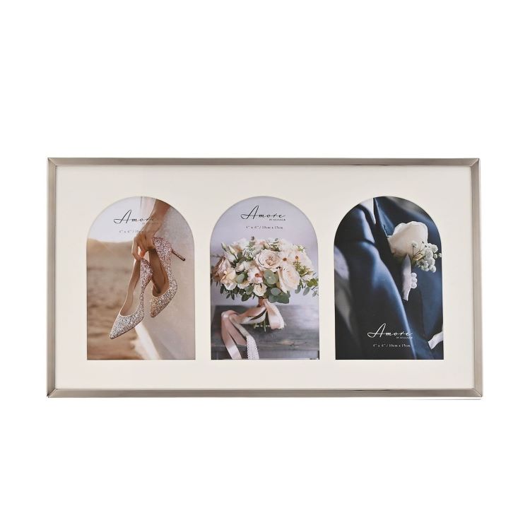 Silver Plated Fine Multi Arch Photo Frame | 3 6x4" Apertures – Photo ...