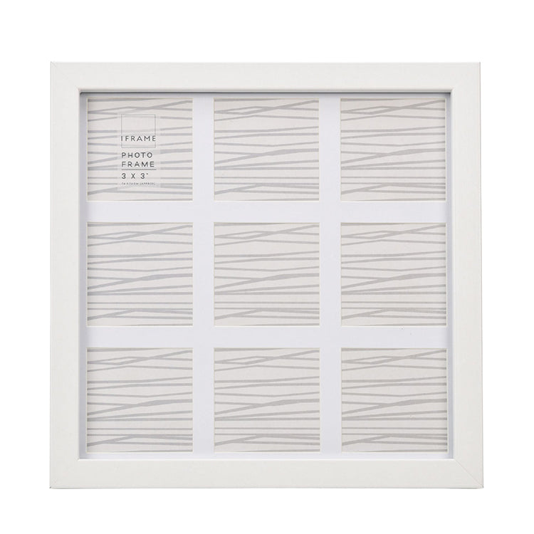 White Collage Frame | 9 3x3" Apertures – Photo Frames & Art