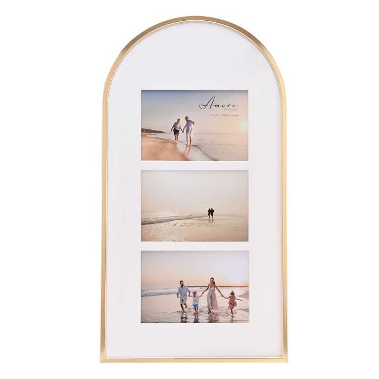 Gold Arch Topped Photo Frame | 3 6x4" Apertures – Photo Frames & Art
