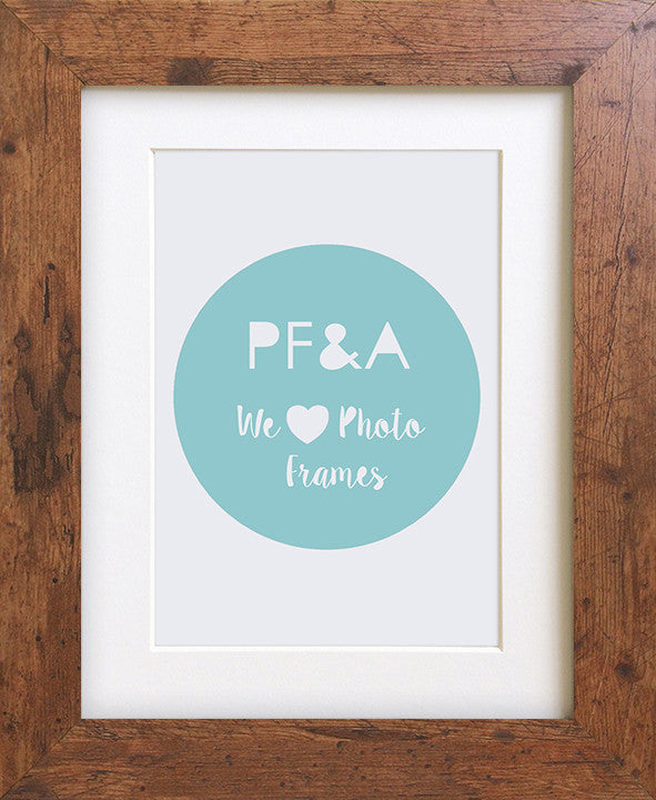 Rustic Wood Effect Photo Frame 9x7" For 7x5" With Soft Cream Mount ...