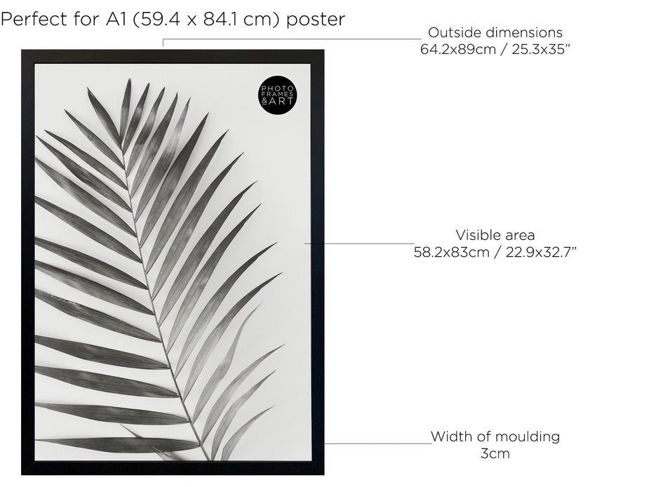 A1 Poster Frame | A1 Black Picture Frame | PF&A – Photo Frames & Art
