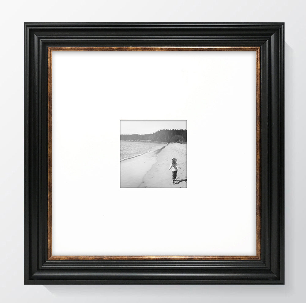 12x12 vintage black shabby chic frame 4x4 white mount | PF&A – Photo ...